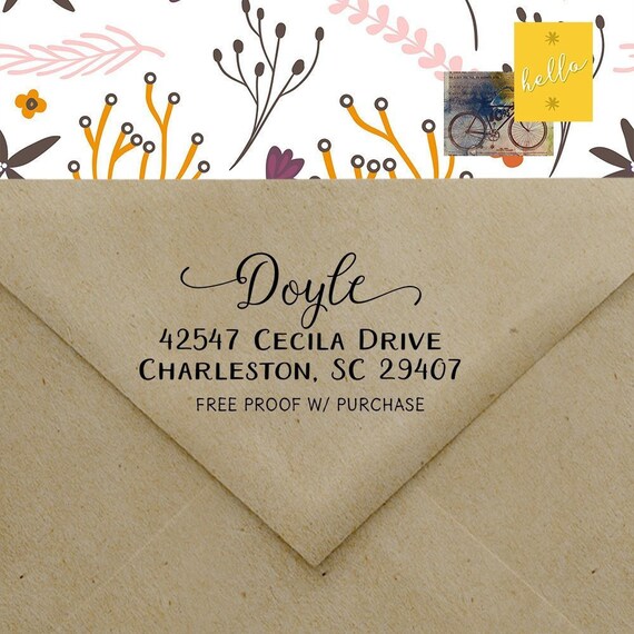 Calligraphy Address Stamp Address Stamp Return Address | Etsy