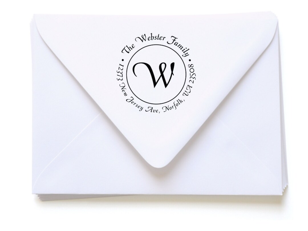 Single Initial Custom Family Personalized Self Inking Stamp Featuring a ...