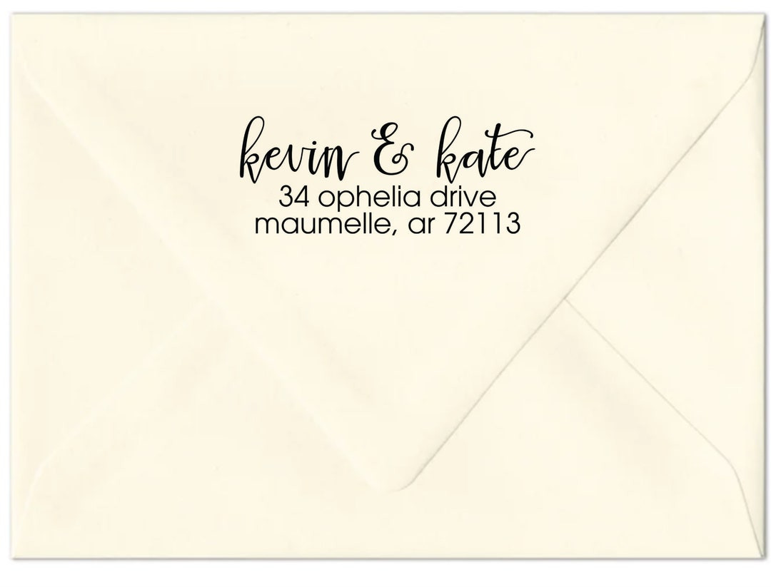 Calligraphy Custom Return Address Stamp. Self-inking Return Address ...