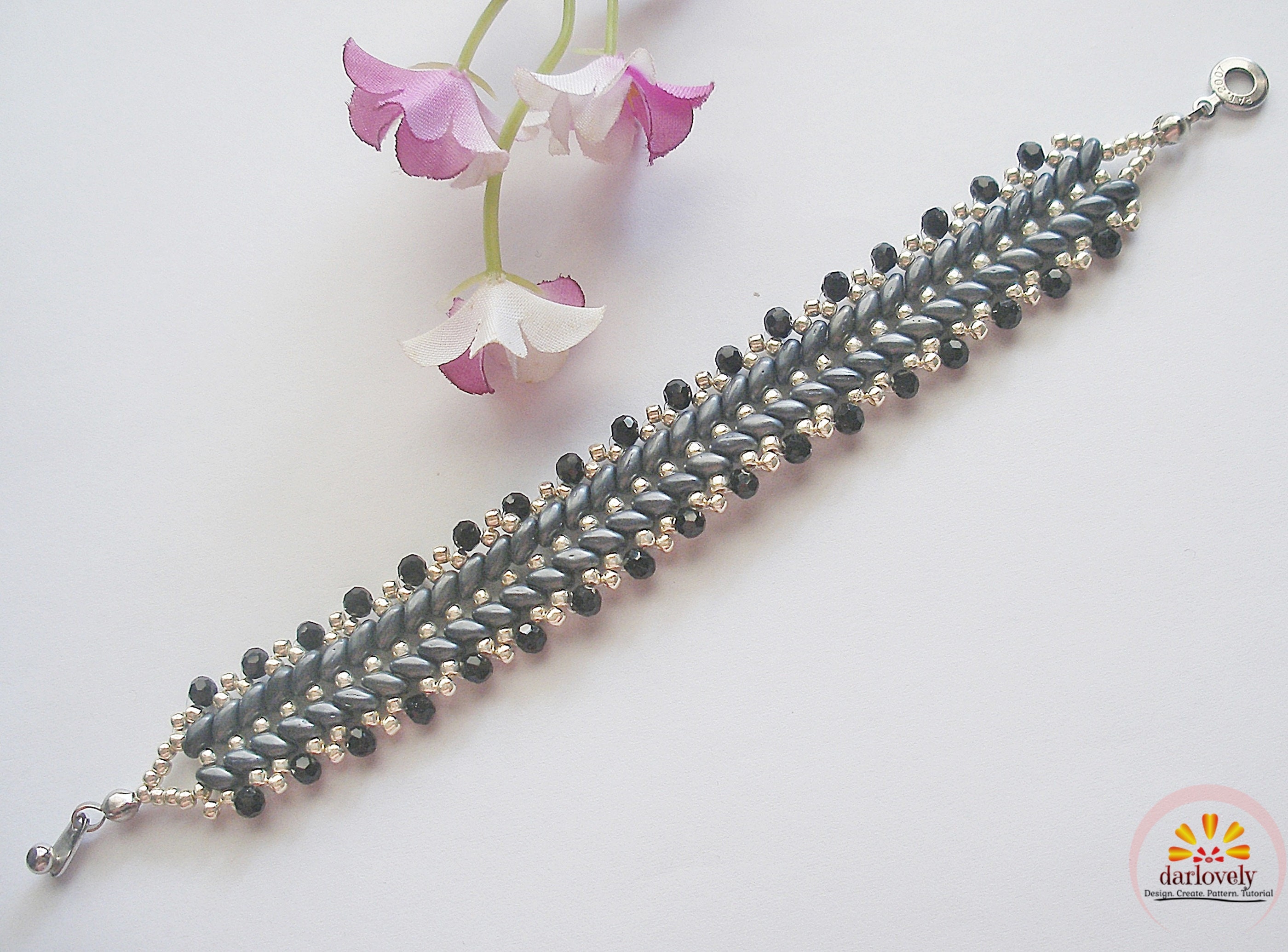DIY Bead Pattern Elegant Black Ladder Superduo Bracelet - Etsy