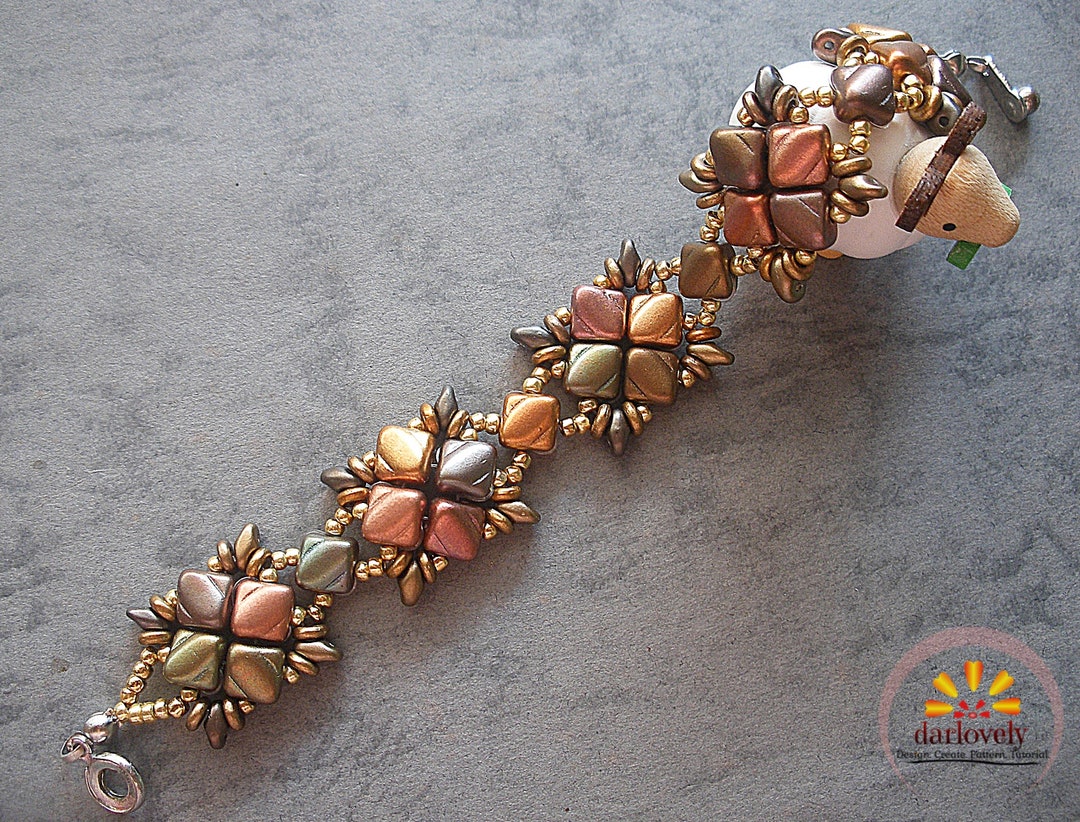 Silky Bead Tiles Bracelet Pattern: Beading Tutorial (PDF) - Etsy