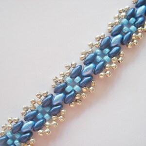 Bead Bracelet Pattern - Blue Cross Bead Superduo Bracelet (BB196 ...
