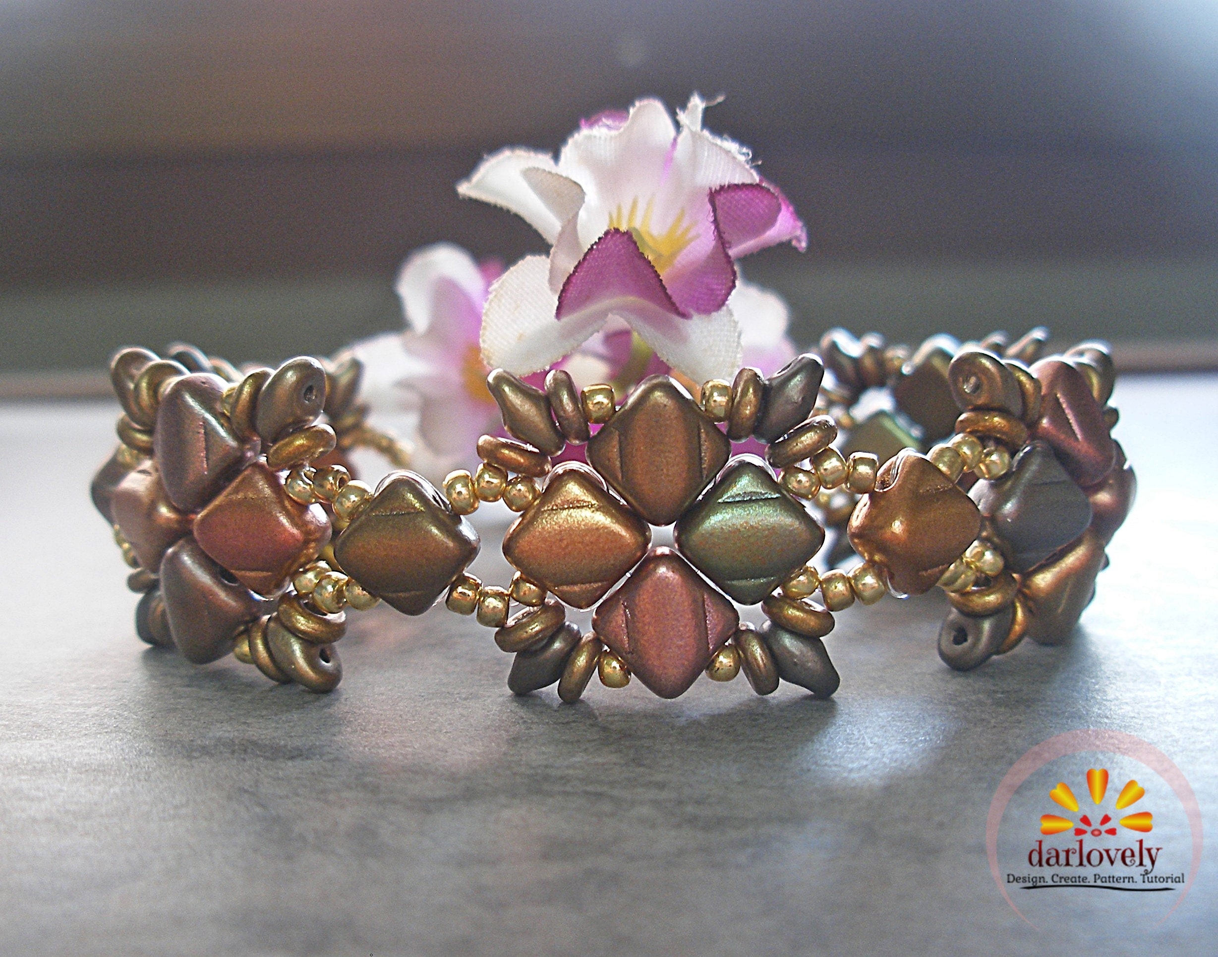 Beaded Bracelet Pattern Silky Bead Tiles Bracelet BB212 Beading Jewelry ...