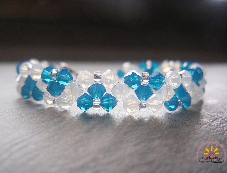 Blue Flower White Opal Bracelet BB164 Beading Tutorial - Etsy
