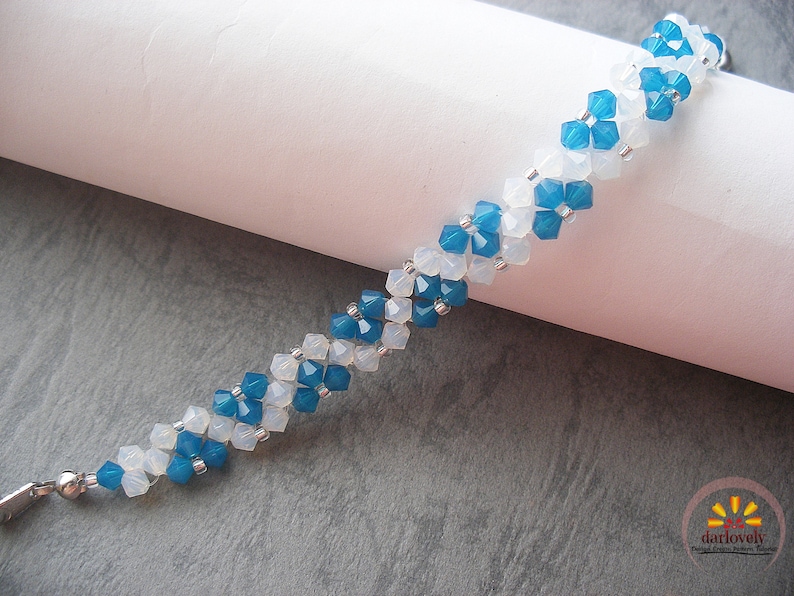 Blue Flower White Opal Bracelet BB164 Beading Tutorial - Etsy
