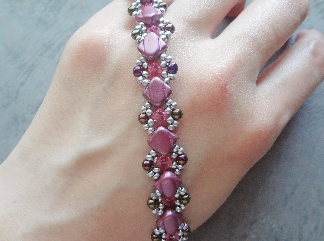 Beaded Bracelet PDF Pattern - Enchanted Floral Bracelet (BB379) - DIY ...