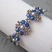 Beaded Bicone Bracelet Pattern Tutorial - Blue Silver Pearl Metal ...