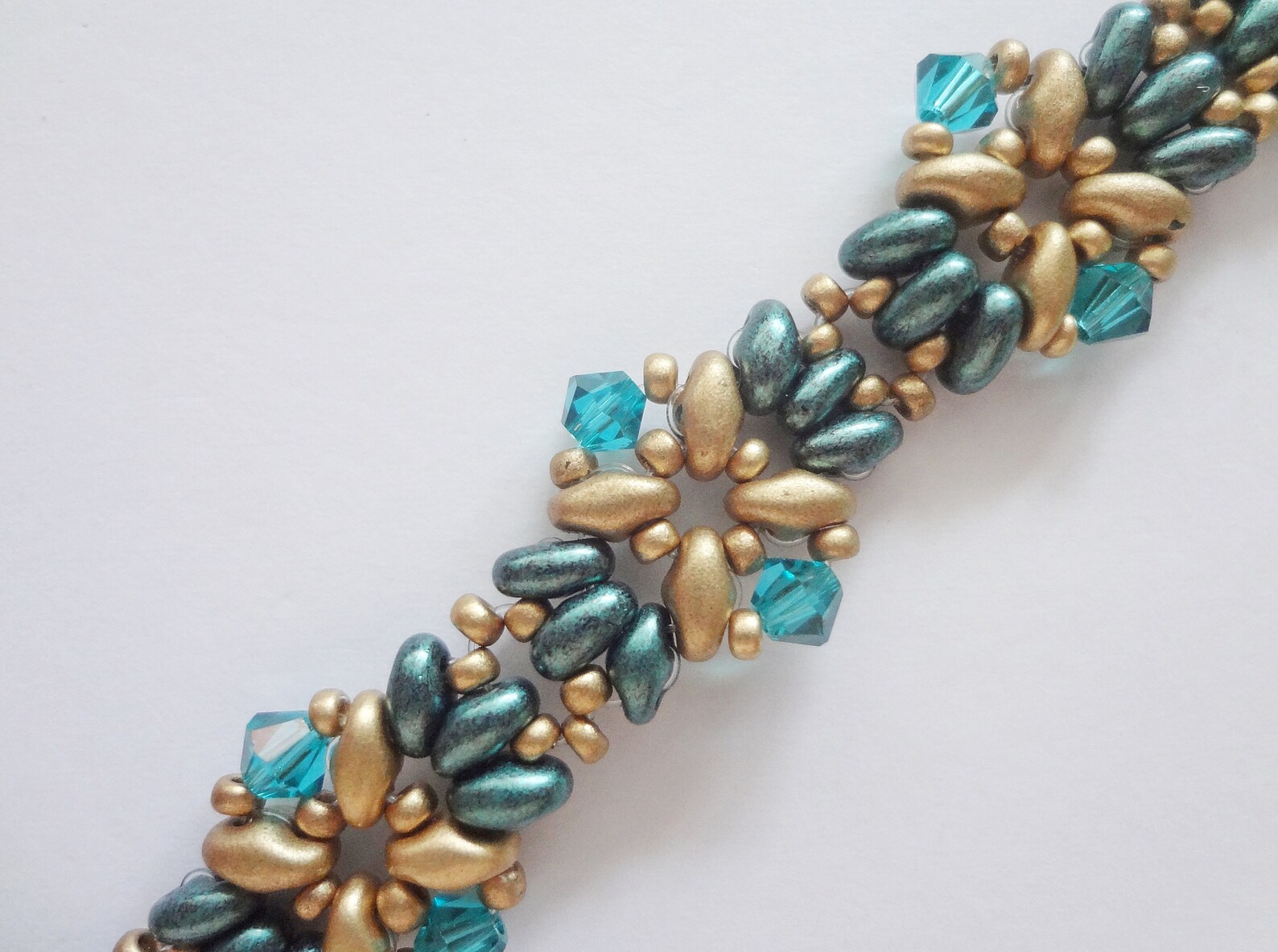 Bracelet Pattern PDF - Golden Green Floral Bracelet Tutorial (BB330 ...