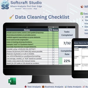 Data Cleaning Checklist for Analysts – Excel Task Tracker + Bonus How ...