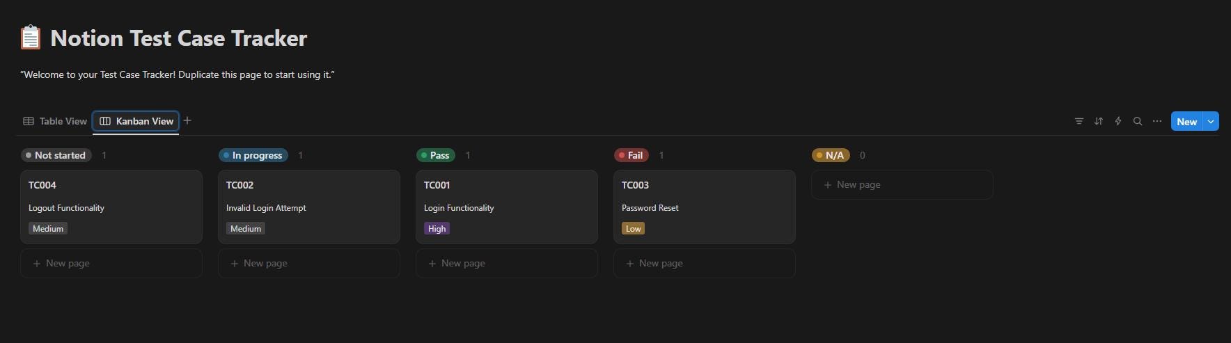 Test Case Template Pack (excel + Notion) | QA Testing Tracker | Test ...