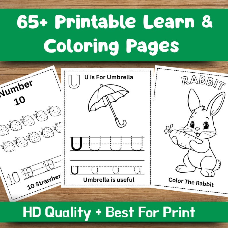 65+ Learn & Color Animals Page | Printable and Editable Book With ...