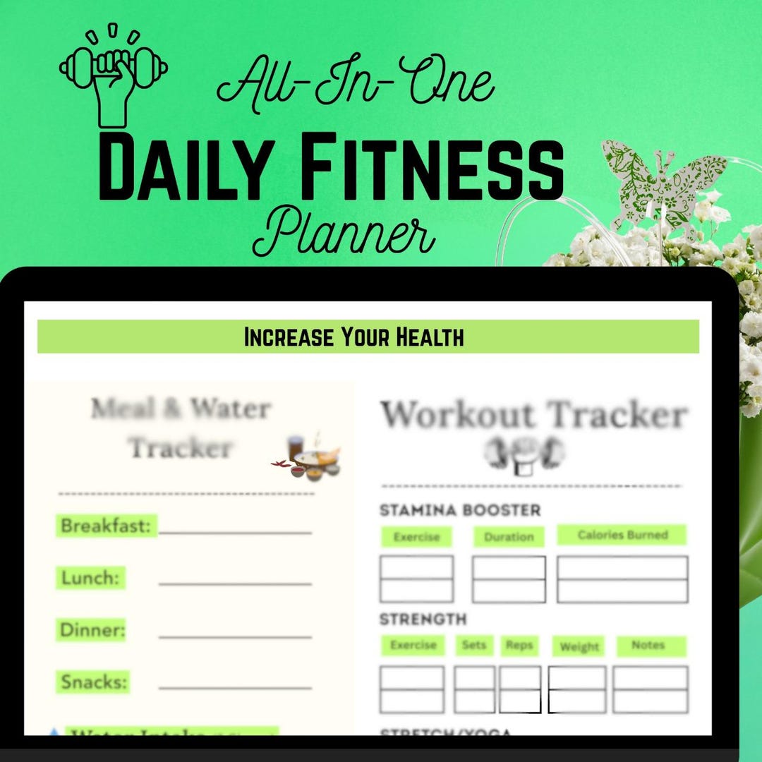 Editable Daily Fitness Planner Printable PDF – 8.5x11 Wellness Tracker ...