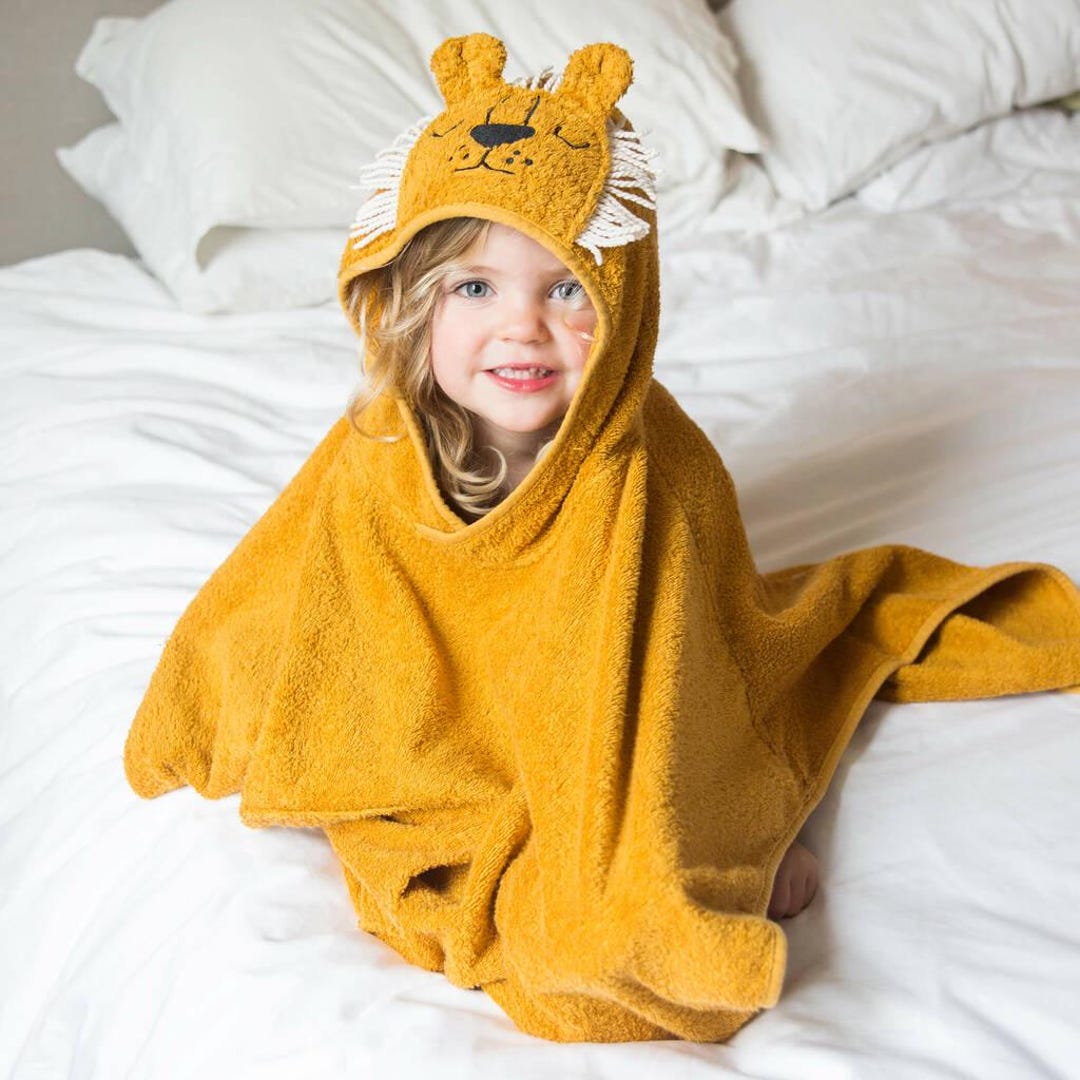 Personalised Lion Towel Poncho - Cute Bath Time Christmas Gift for ...