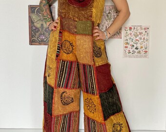 Bluesin’s “portraits of Love” Patchwork Reworked Denim Overalls - Etsy