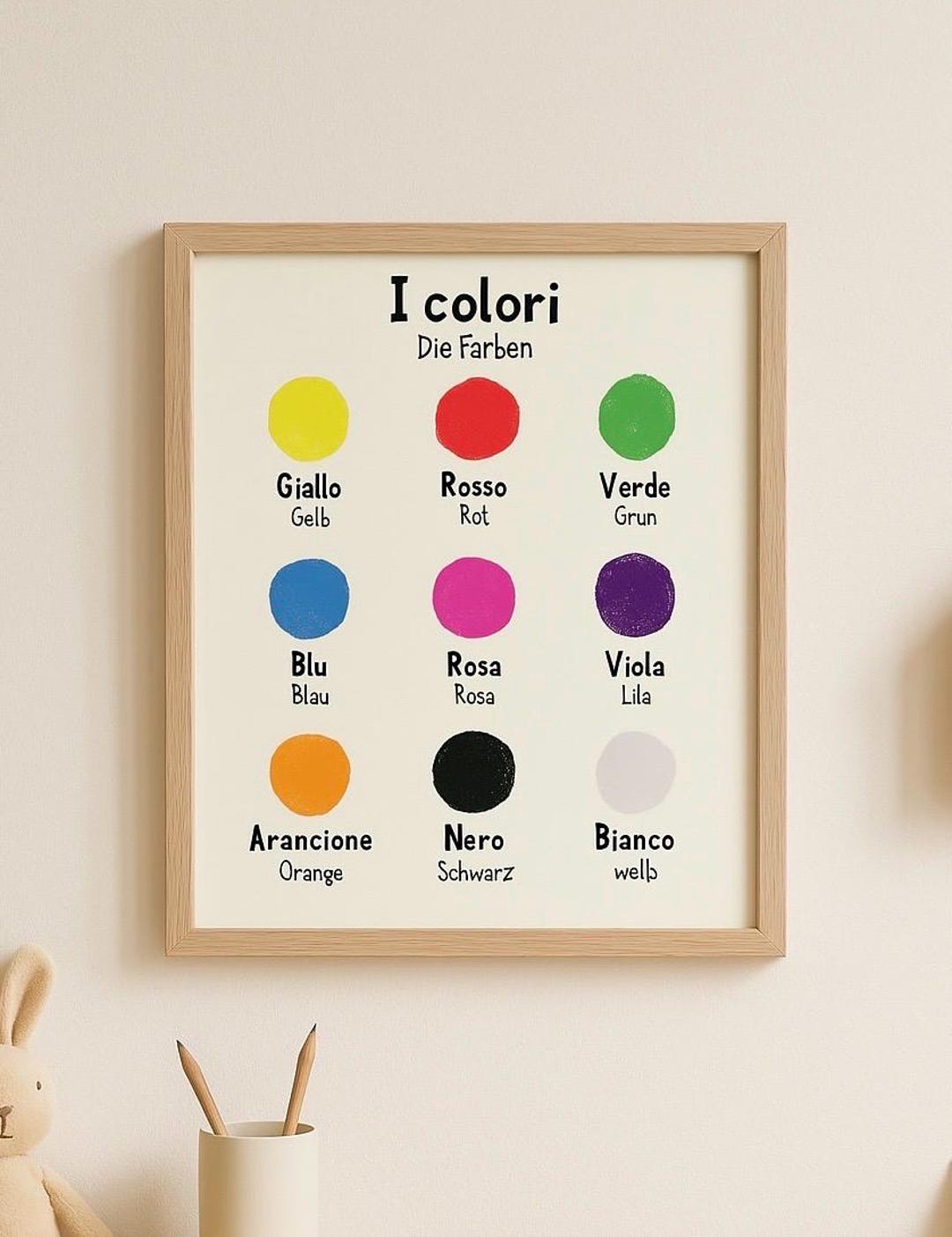 I Colori- the Colors Learning Poster Italian/german - Etsy