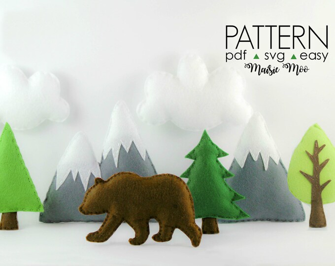 Felt Mountains PDF Sewing Pattern Felt Ornaments Templates - Etsy Norway
