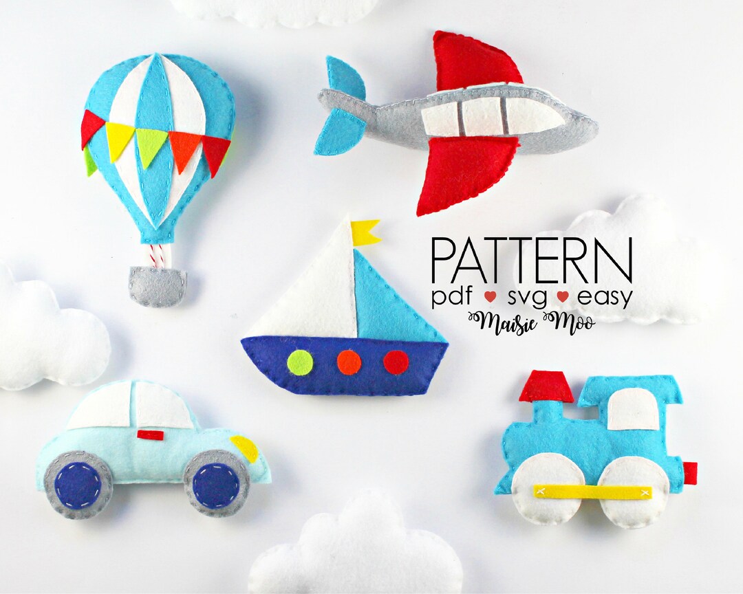 Baby Mobile Pattern | Transportation Baby Mobile Felt Pattern Transport ...