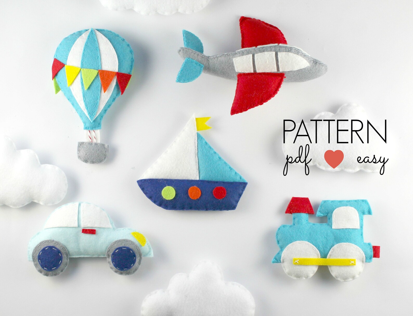 Baby Mobile Pattern | Transportation Baby Mobile Felt Pattern Transport ...