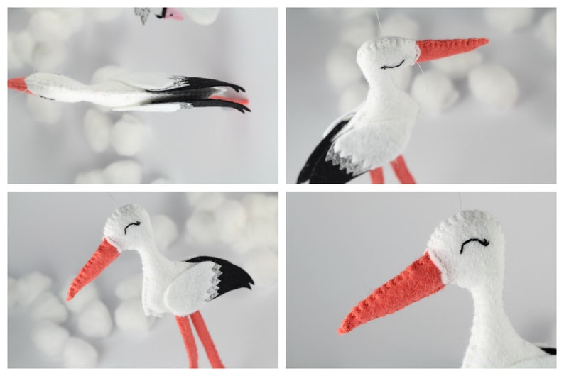 Felt Stork Pattern Stork Ornament Pattern Stork Cake | Etsy