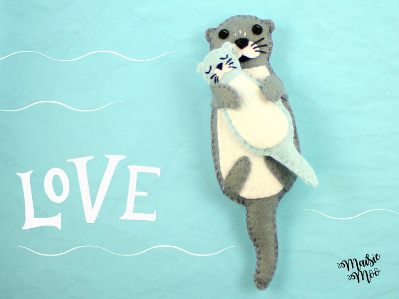 Felt Otter Pattern Mother and Baby Plush Pattern Cricut | Etsy UK