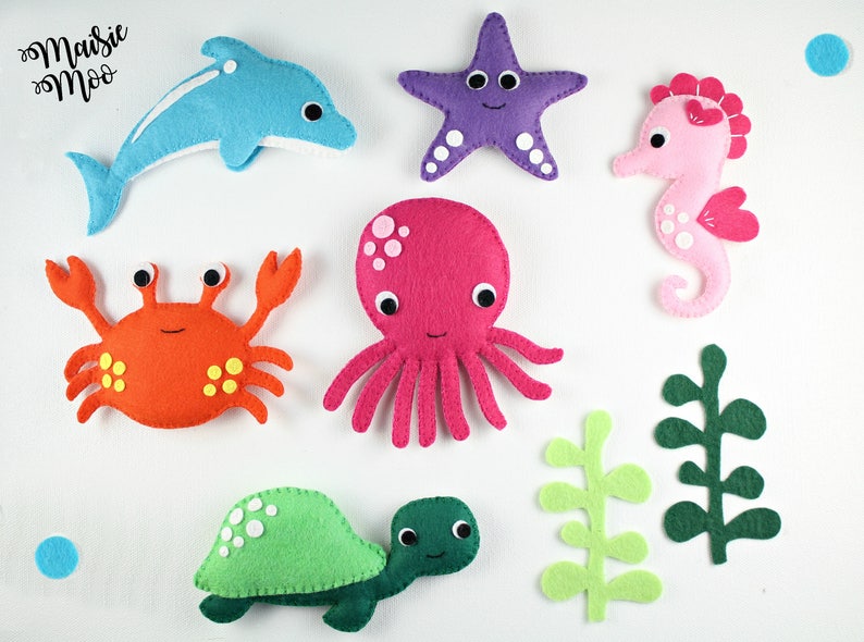 Felt Fish Pattern Under the Sea Nursery Felt Pattern Fish Baby - Etsy ...