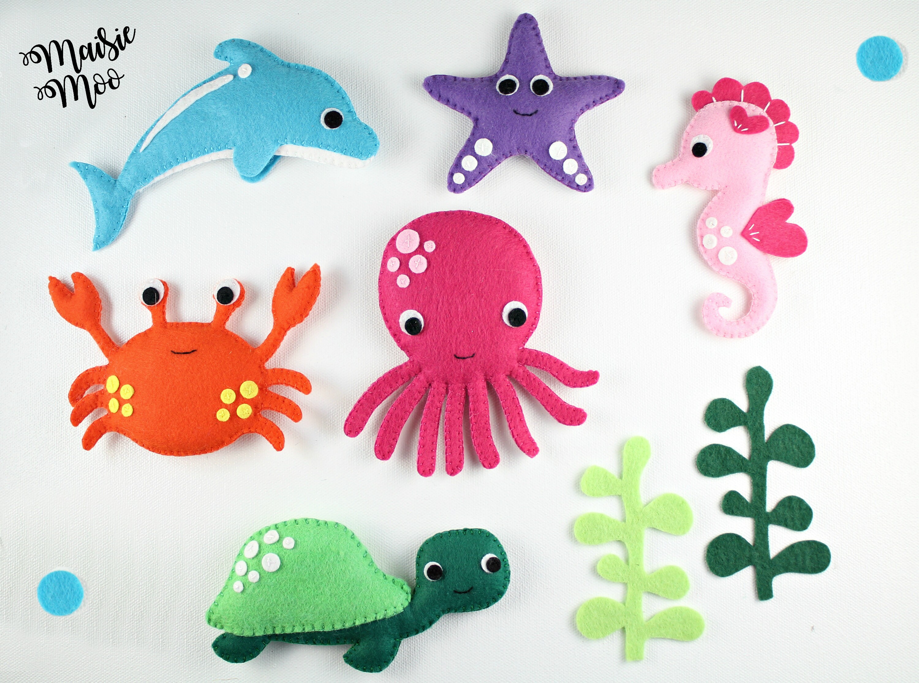 Felt Fish Pattern Under the Sea Nursery Felt Pattern Fish Baby | Etsy UK