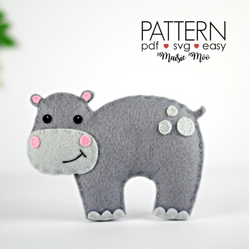 Hippo Felt Animal Pattern - Etsy