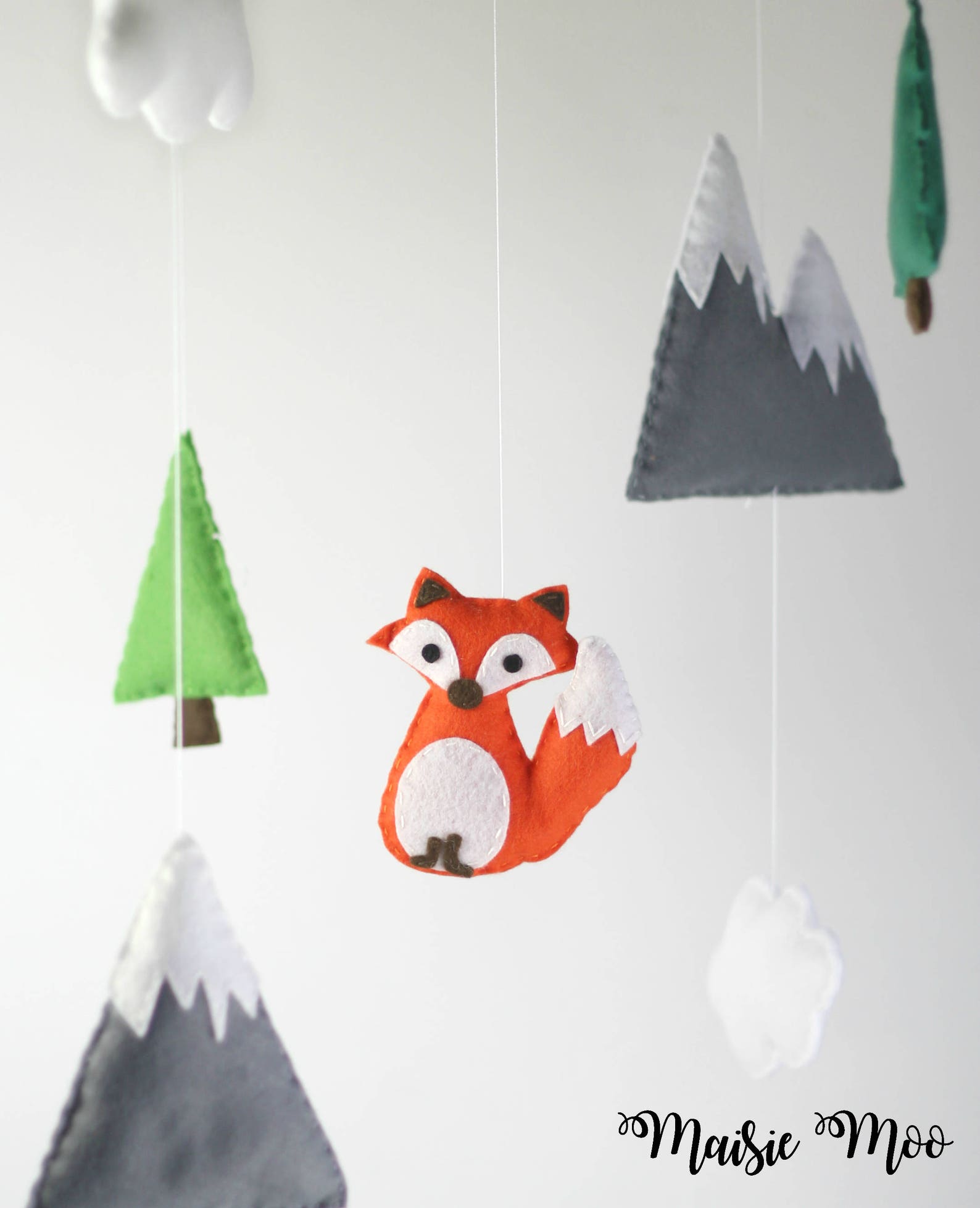 Woodland Fox Baby Mobile Pattern | Woodland Nursery Crib Mobile Cricut ...