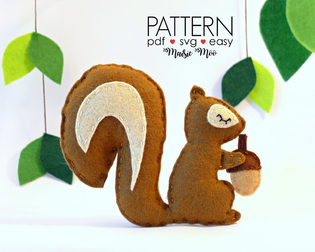 Squirrel Ornament Felt Pattern Squirrel Pattern Pattern Woodland ...