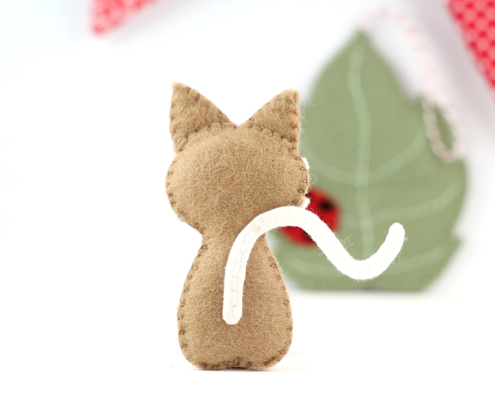 Felt Cat Pattern Mini Cat Ornament Cat Lover Gift Plush | Etsy