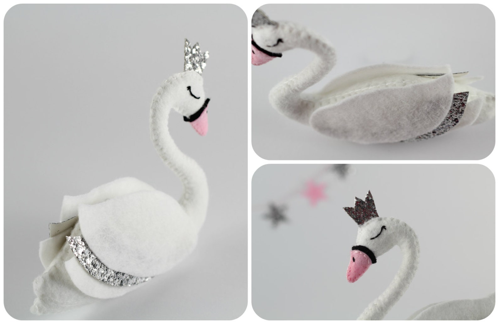 Felt Swan Pattern Christmas Swan Ornament Nursery Swan - Etsy Israel