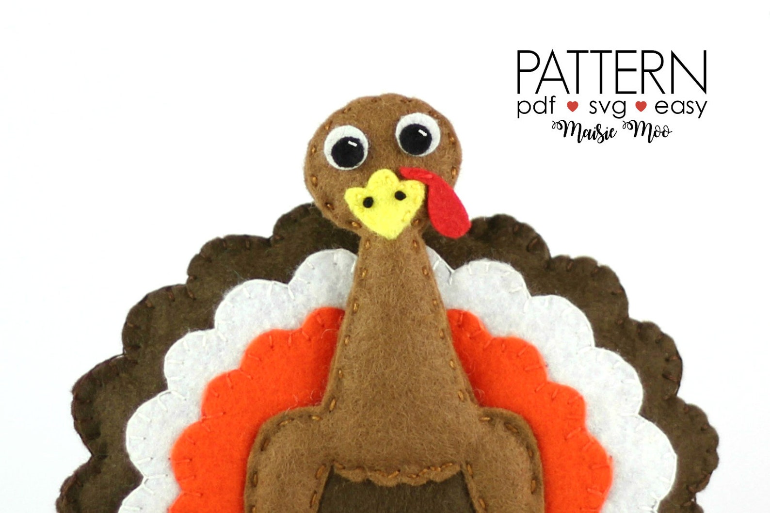 Fall Turkey Pattern Felt Turkey SVG Thanksgiving Decor - Etsy