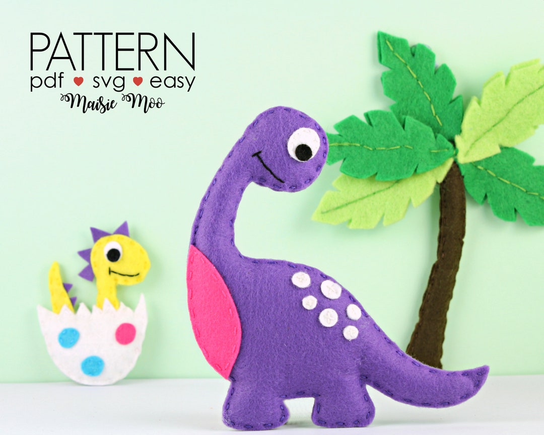 Brontosaurus Dinosaur Plush Pattern Felt Baby Dinosuar PDF - Etsy