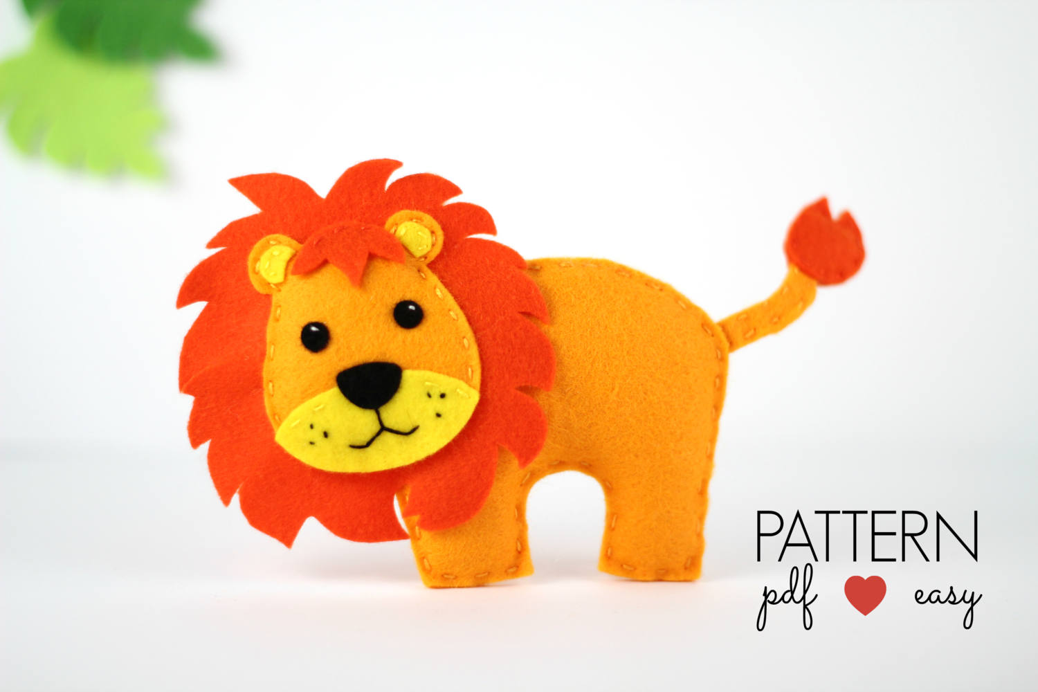 Felt Animals Felt Lion Pattern Lion Sewing Pattern Plush - Etsy Canada