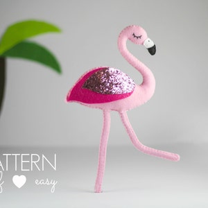 Felt Flamingo Pattern Felt Pattern Flamingo Nursery Flamingo Ornament ...