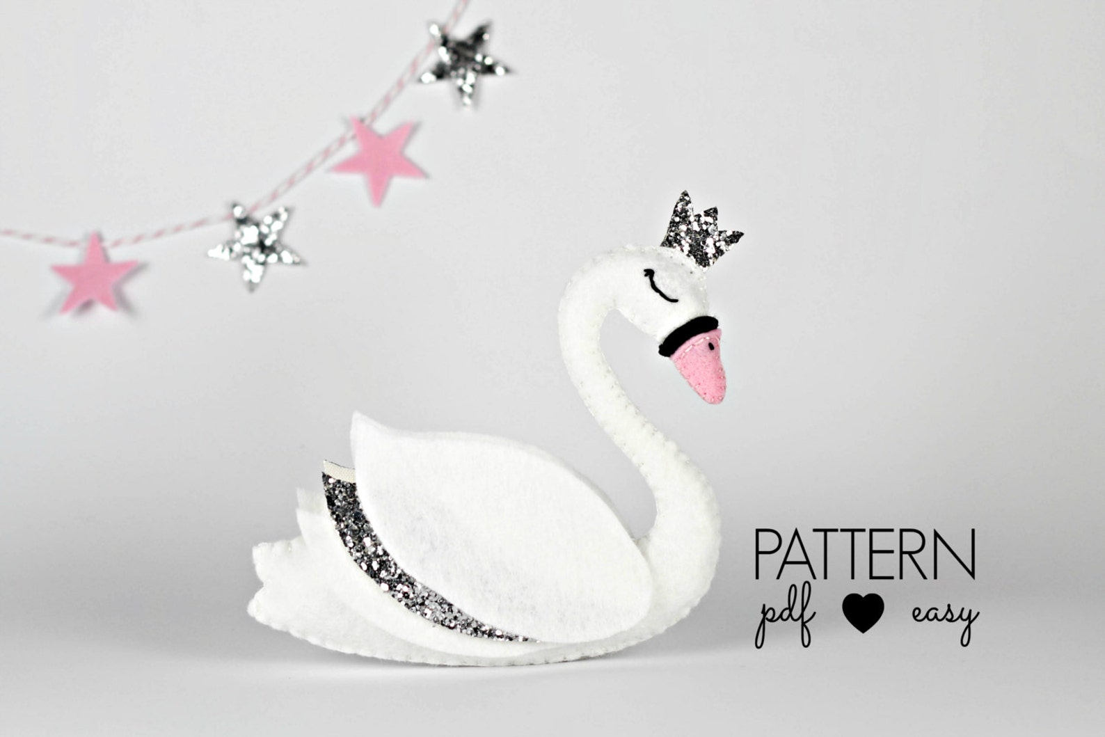Felt Swan Pattern Christmas Swan Ornament Nursery Swan - Etsy Israel