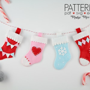 Felt Christmas Ornaments Pattern | Christmas Stocking Ornament Pattern ...