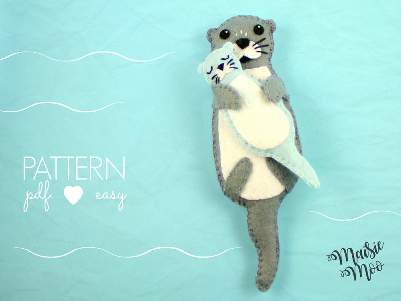 Felt Otter Pattern Mother and Baby Plush Pattern Cricut - Etsy UK