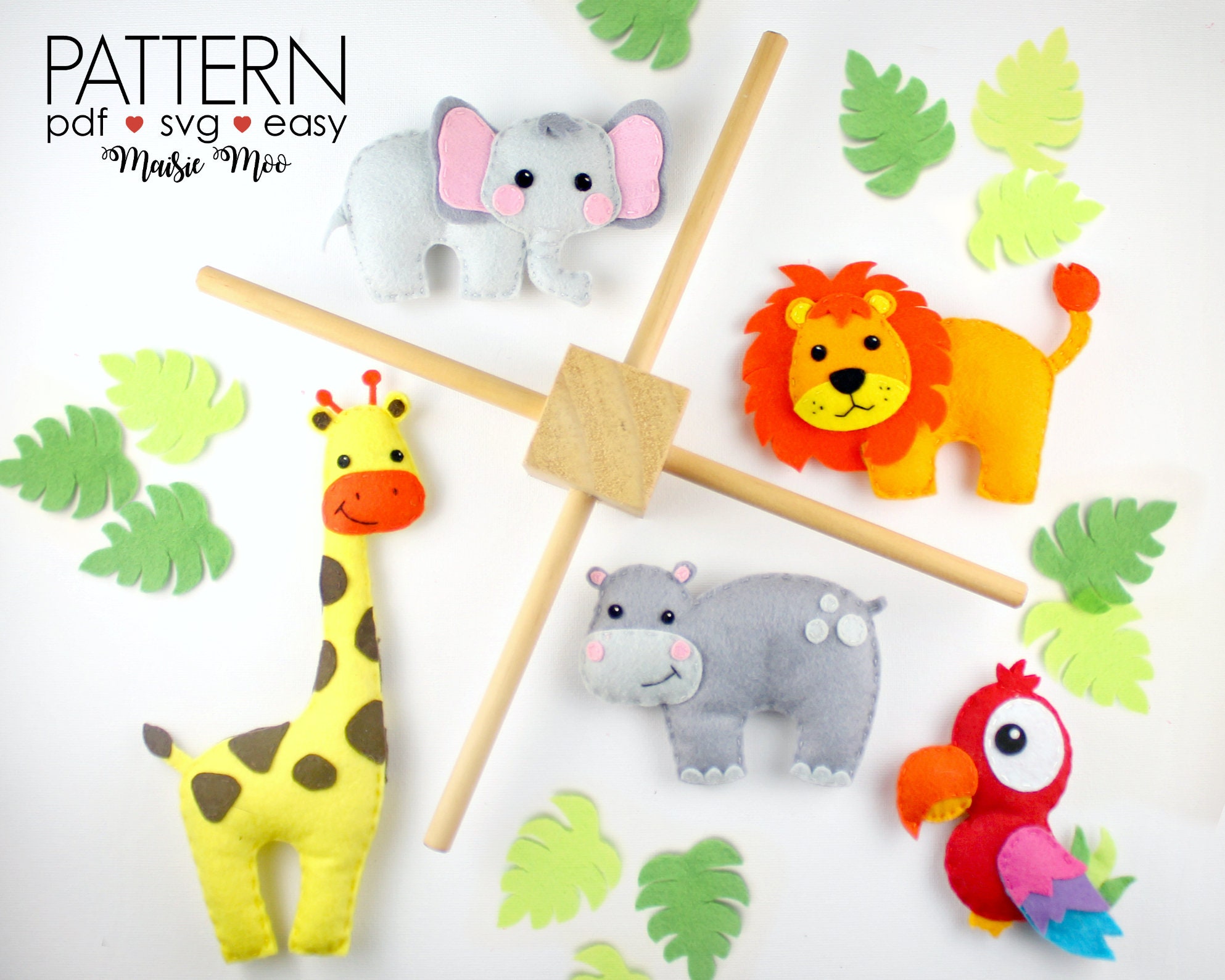 Baby Mobile Pattern Safari Baby Mobile DIY Baby Mobile Felt - Etsy Canada