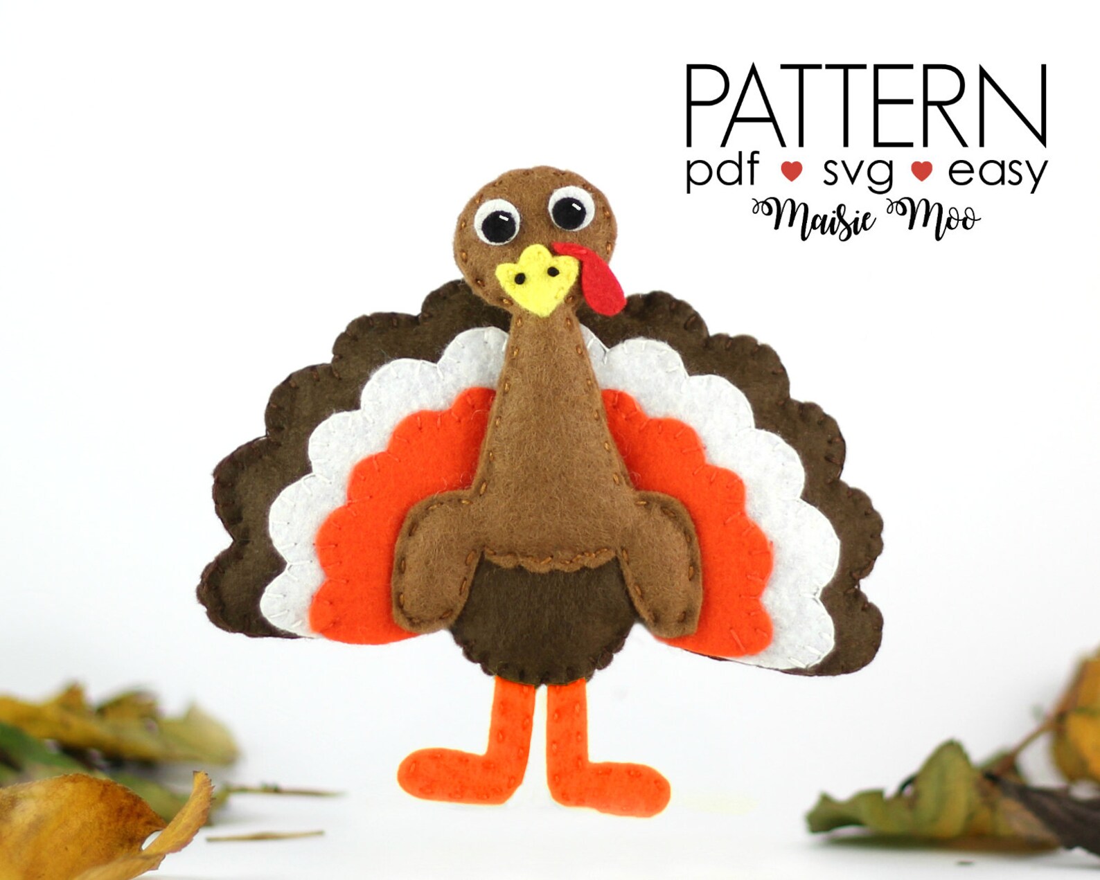 Fall Turkey Pattern Felt Turkey SVG Thanksgiving Decor - Etsy