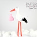 Felt Stork Pattern | Stork Ornament Pattern | Stork Cake Topper ...