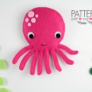 Octopus Plush Pattern, Octopus Felt Pattern, Octopus Pattern, Under the ...
