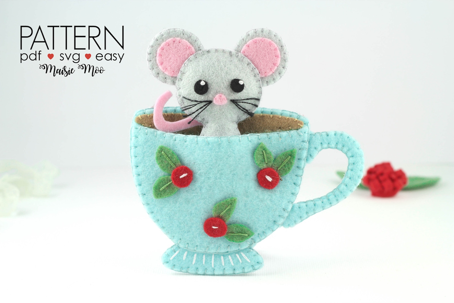 Christmas Vintage Teacup Felt Pattern Tea Party Favor Felt - Etsy