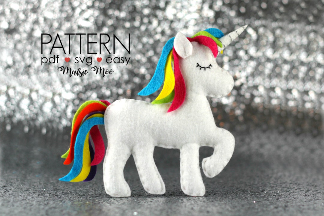 Felt Unicorn Pattern Unicorn Ornament Sew Your Own Unicorn Cricut SVG ...