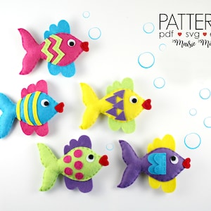 Felt Fish Pattern Under the Sea Nursery Felt Pattern Fish Baby Mobile ...