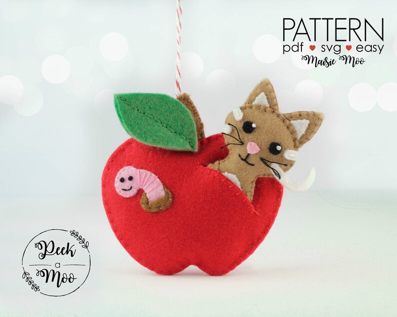 Teacher Gift Ornament Pattern Apple Ornament DIY Teacher Gift - Etsy
