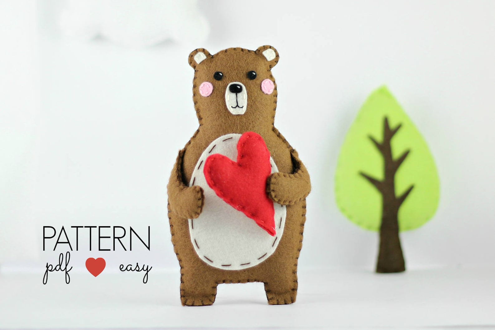 Felt Bear Pattern Woodland Bear Ornament Bear Plush | Etsy