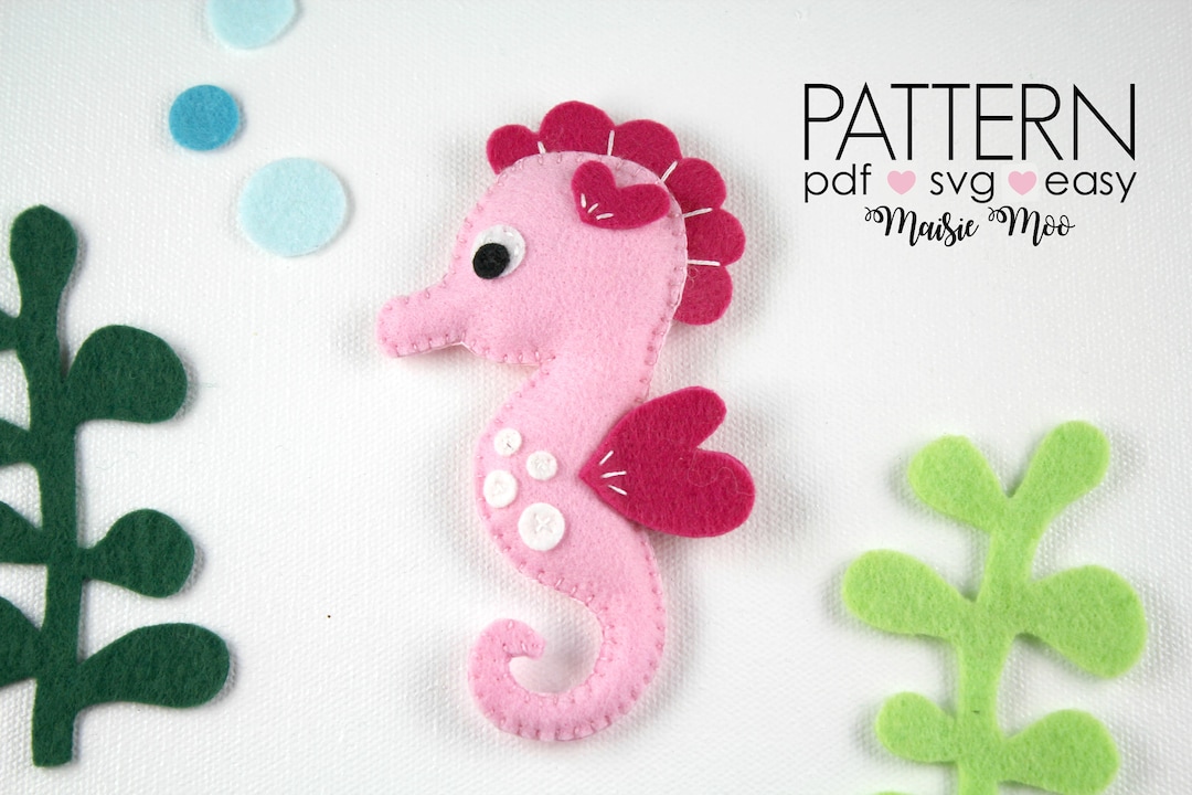 Seahorse Pattern Felt Seahorse SVG Seahorse Plush Seahorse Mobile Felt ...