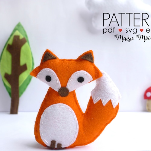 Woodland Fox Felt Ornament Pattern Printable Sewing Pattern - Etsy