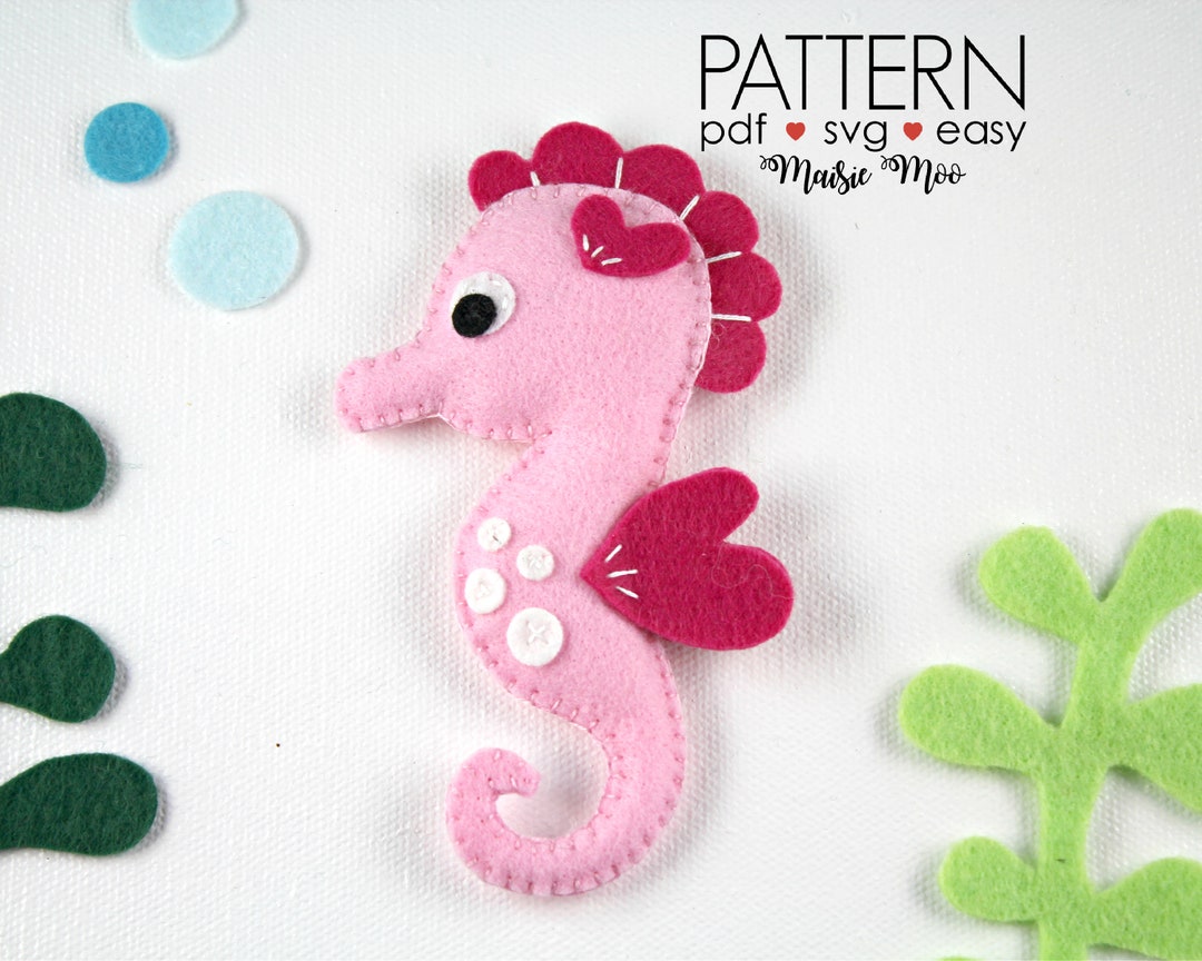 Seahorse Pattern Felt Seahorse SVG Seahorse Plush Seahorse Mobile Felt ...